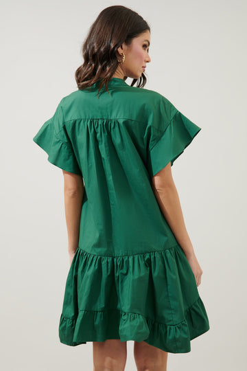 Anissa Floral Fairness Poplin Surplice Midi Dress Sugarlips